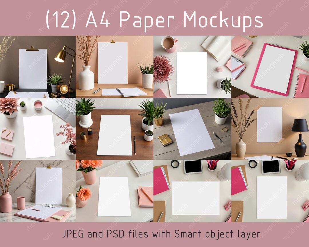 A4 Paper Mockup ~white Sheet Blank Paper Mockup ~ Poster Print Page ...