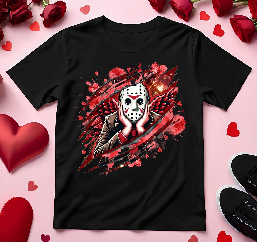 Jason Voorhees Shirt Bloody Jason Design Bloody Halloween Valentine ...