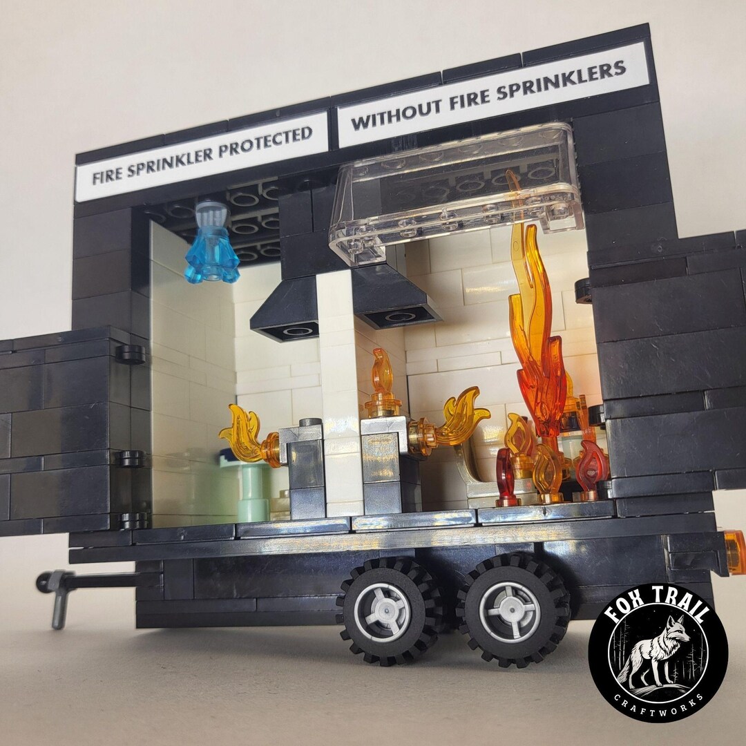 Fire Sprinkler Burn Trailer Display (preassembled Lego-style Model) - Etsy