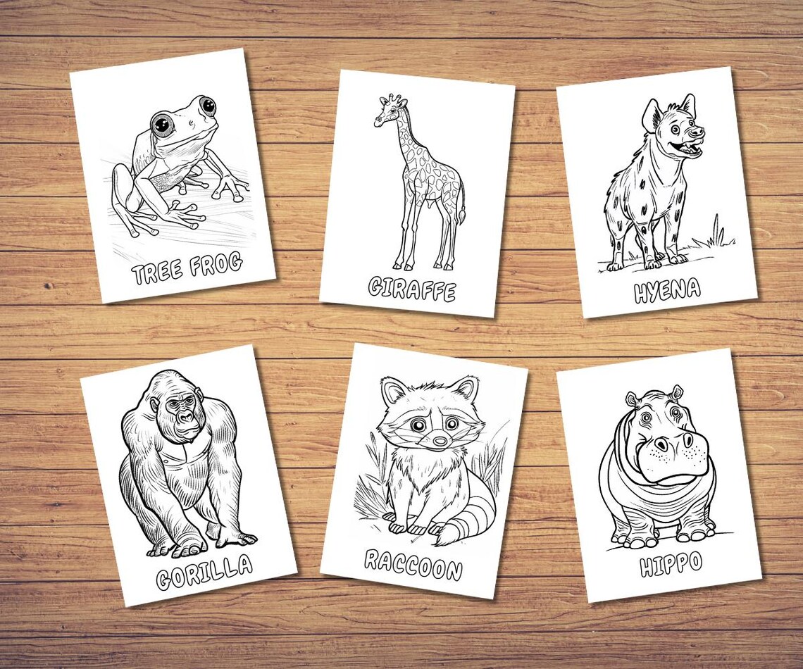 Printable Jungle Animals Coloring Pages for Kids, 45 Coloring Pages for ...