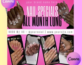 Nail Booking Flyer, Nail Flyer, Nail Tech Flyer, Nail Appointments ...