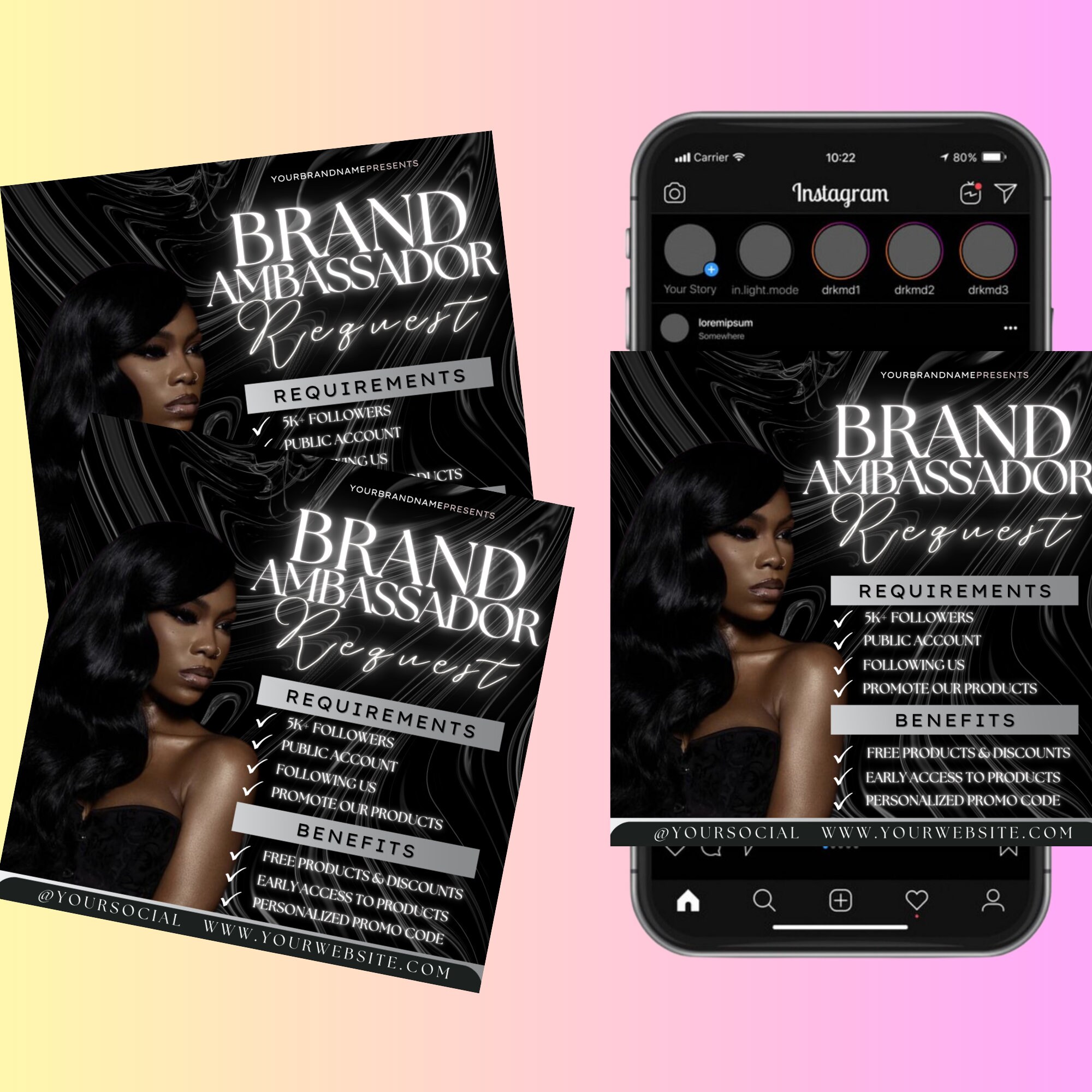 Brand Ambassador Flyer, Influencer Flyer, Influencer Model Wanted ...