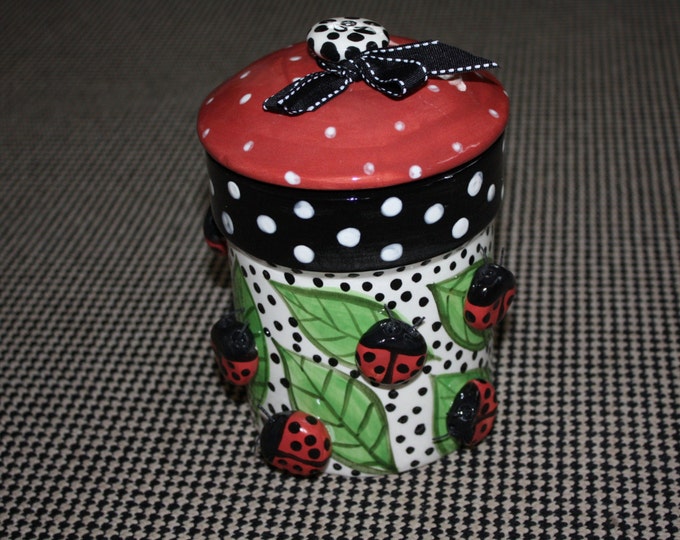 Ladybug Canister/jar/cookie Jar - Etsy