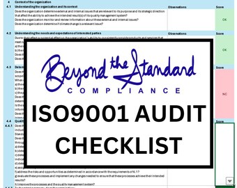 ISO Audit ISO 9001 Audit Internal Audit Checklist Quality Assurance ISO ...