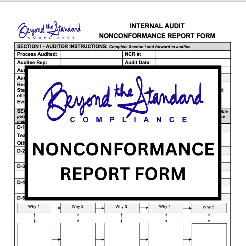 Internal Audit NCR Nonconformance Report Form - Etsy