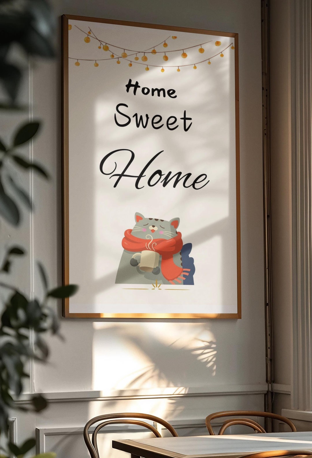 Home Sweet Home Cat Art Print: Cozy Family Decor (digital Download) - Etsy