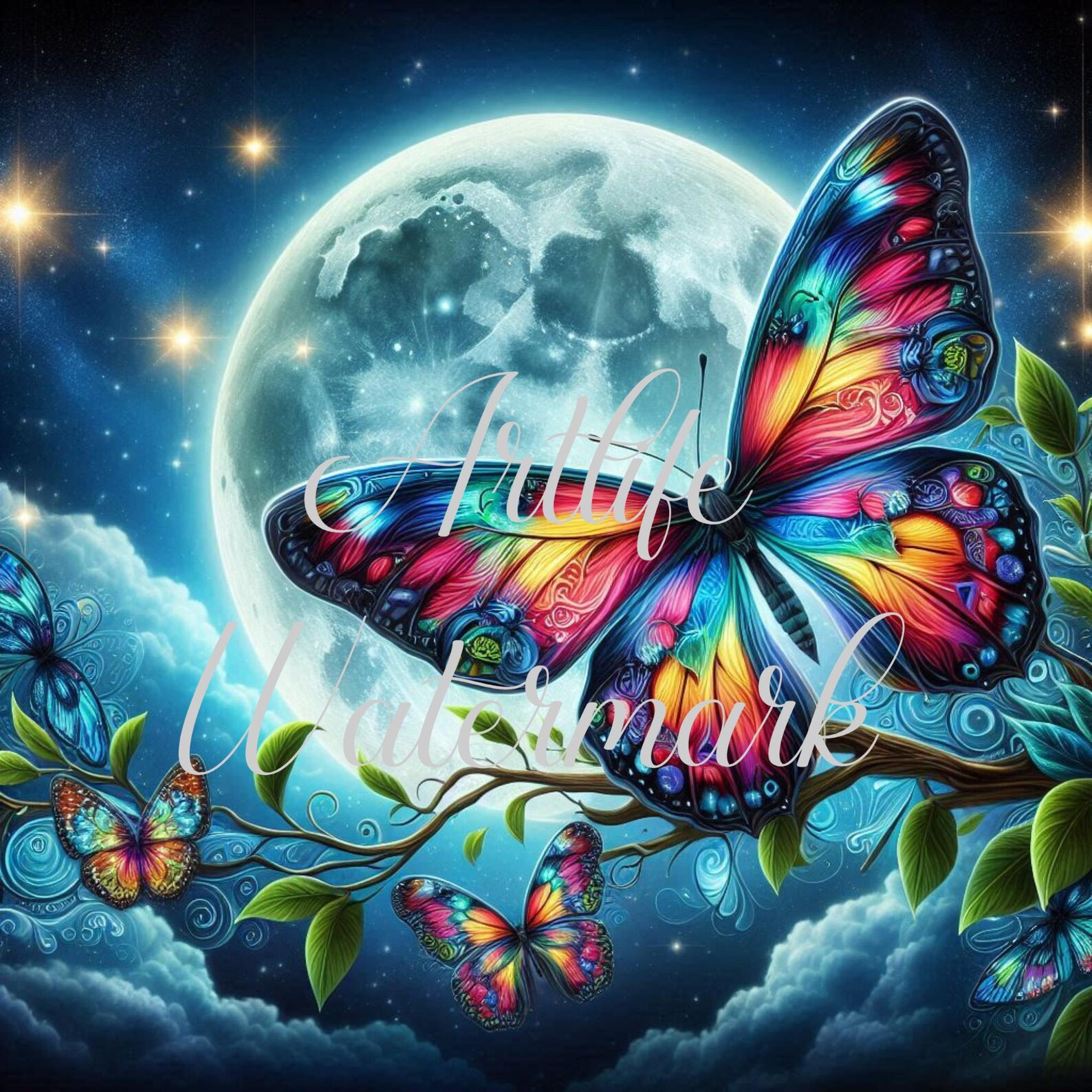 Butterflies in Moonlight - Clip Art - Set #4- (10 PNG Files) - Etsy