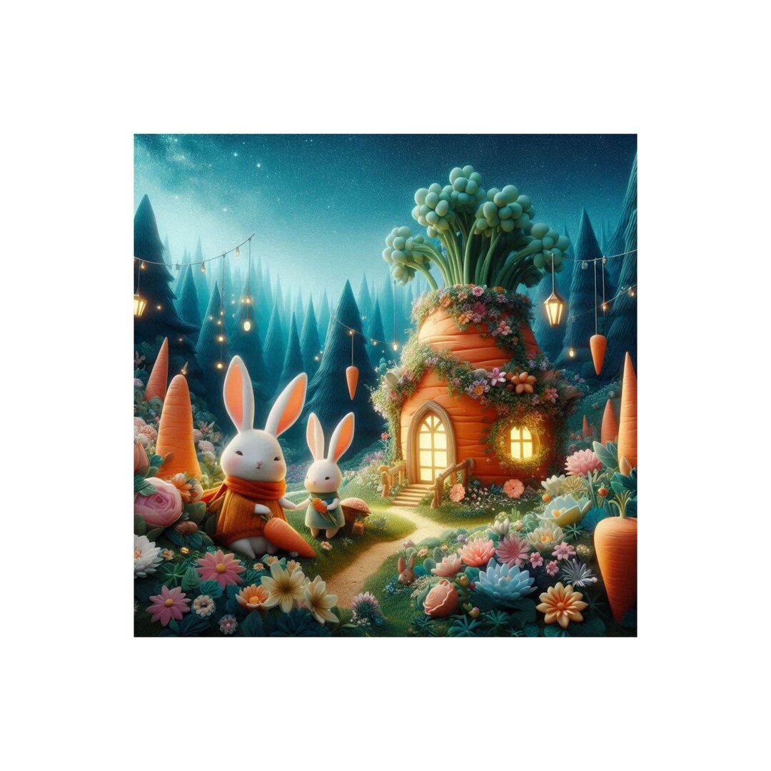 Cute Bunny Houses- Clip Art - 5 PNG Files - 01 - Etsy