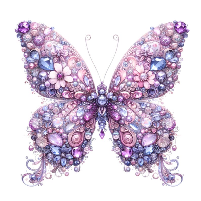 Jewel Butterflies Clip Art Set 1 10 PNG Files 2000 X 2000px - Etsy Canada