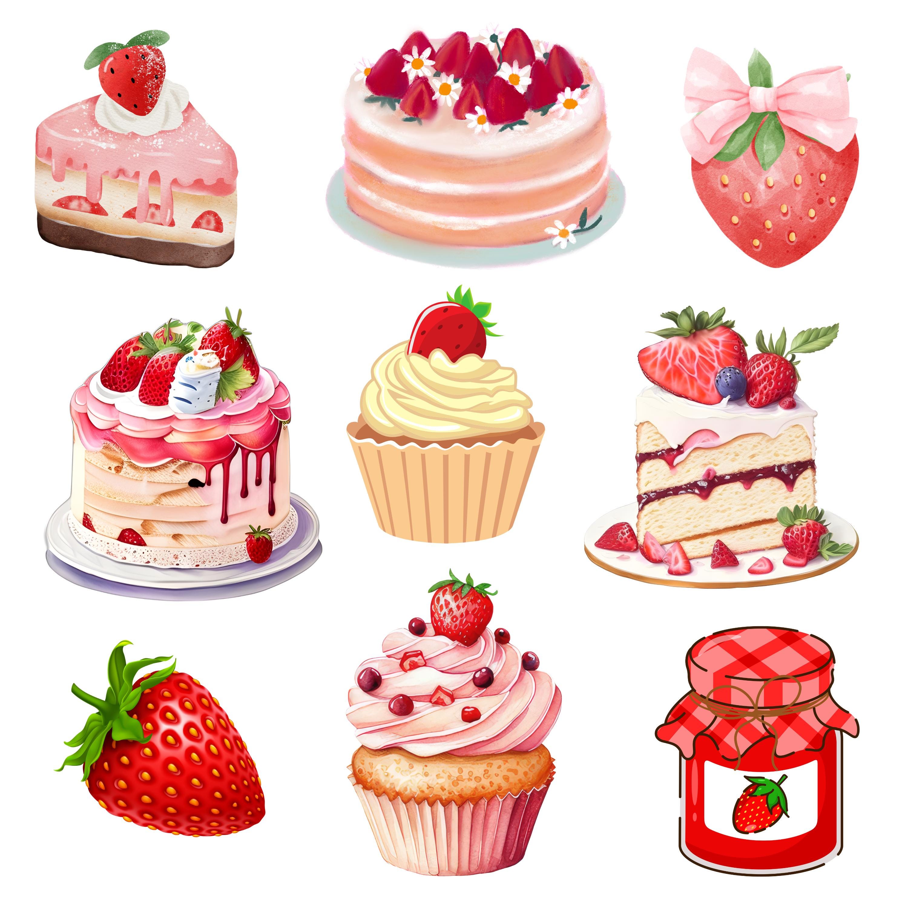 Strawberry Shortcake Clip Art Set 1 5 PNG Files - Etsy