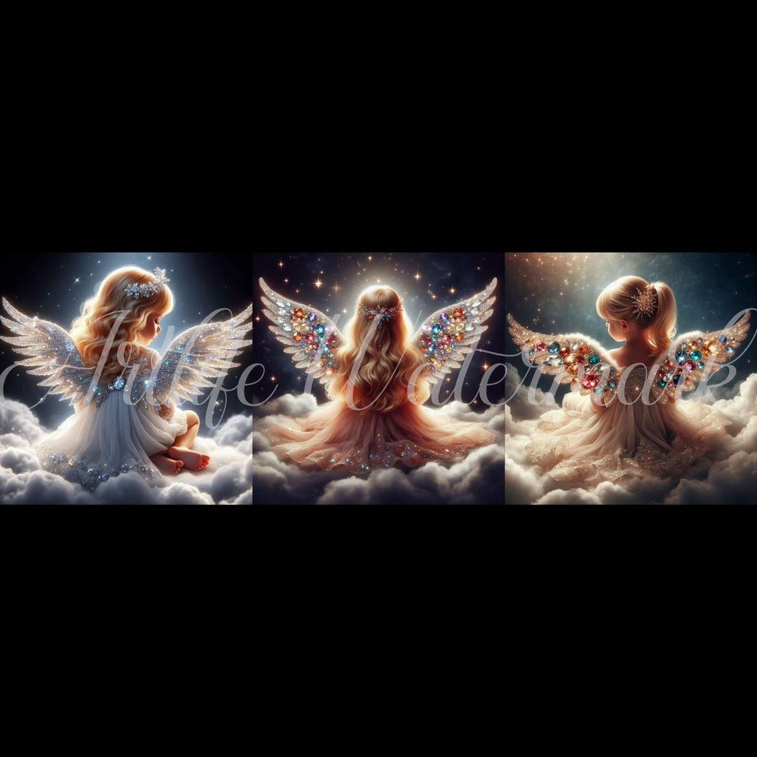 Three Little Angels set 2-01 Printable Wall Art 48 X 24 Inches - Etsy