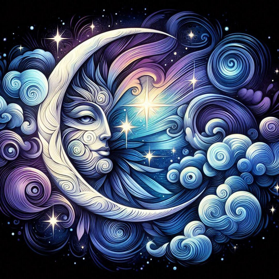 Magical Moons Clip Art Set 7 5 PNG Files 1024 X 1024 Pixels - Etsy