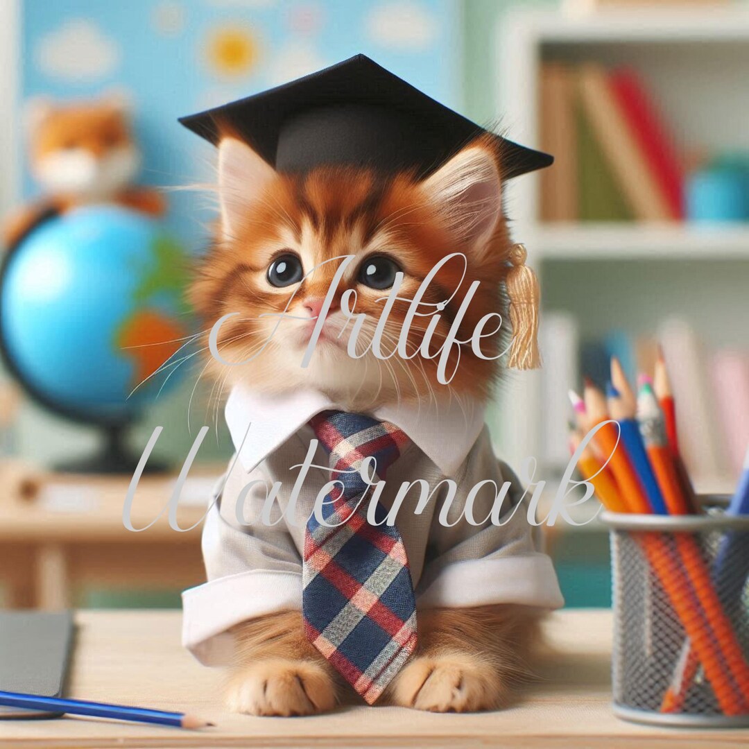 Kitten Teachers - Clip Art - 2400 X 2400 Px - 12 PNGS- - Etsy