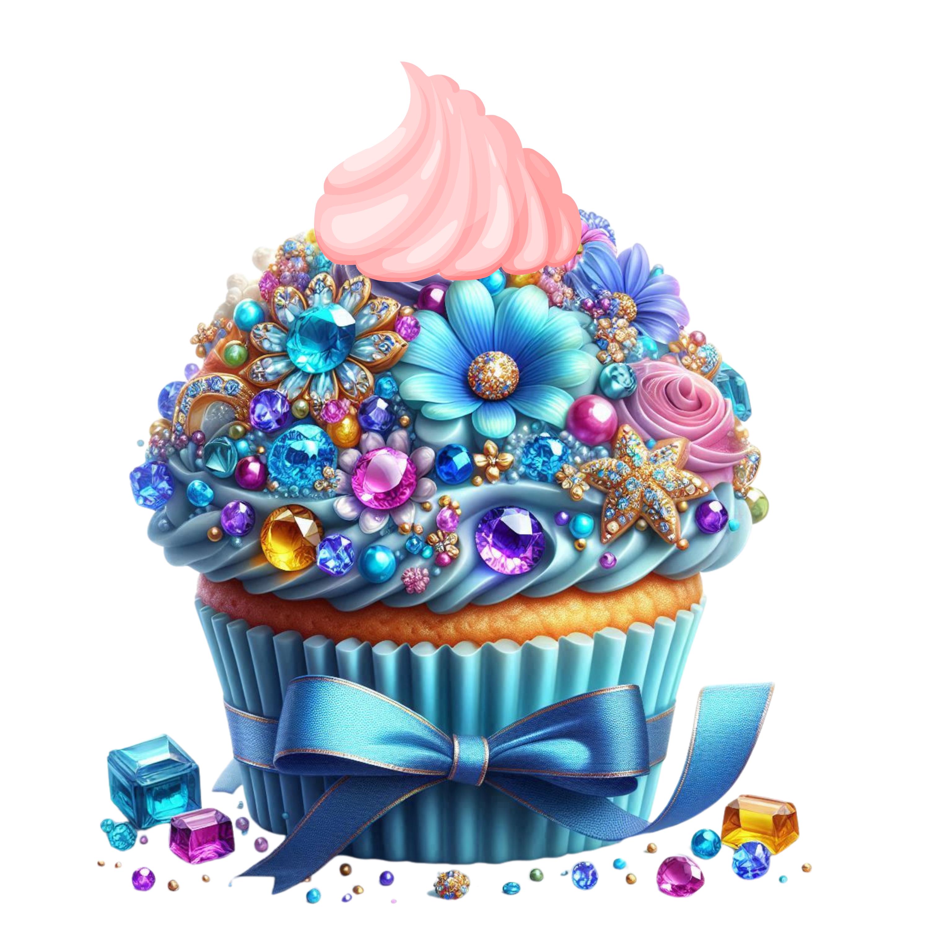 Blue Cupcakes Clip Art 8 Pngs 3000 X 3000 Px 02 - Etsy