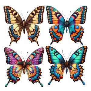 Colorful Butterflies Clip Art - 2400 X 2400 Px - 7 PNGS- 28 Butterflies ...