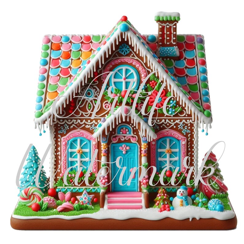 Christmas Gingerbread House Clip Art 5 PNG Files 4000 X 4000 Px 01 - Etsy
