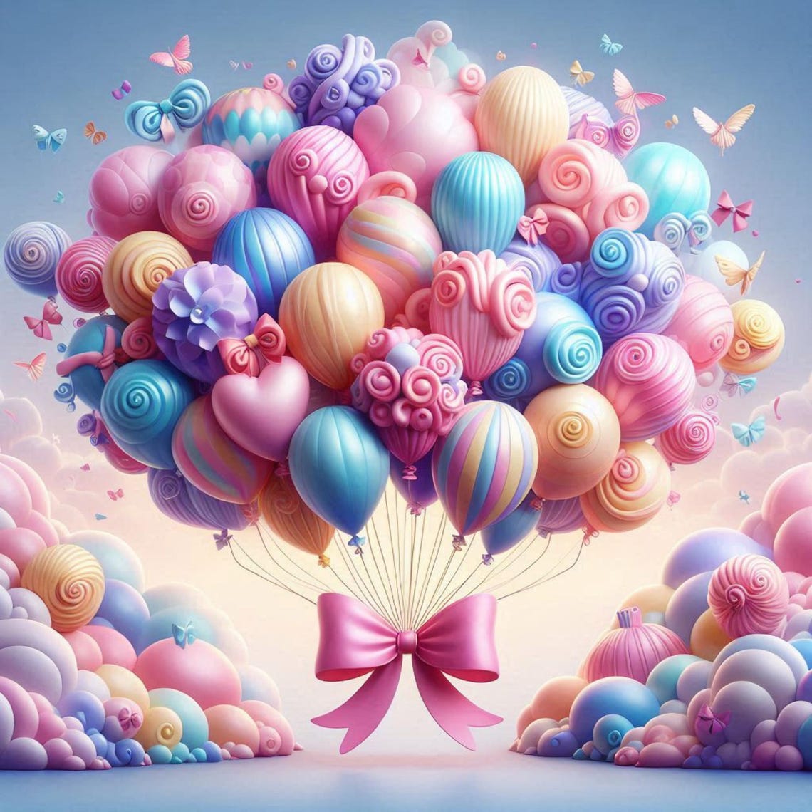 Colorful Balloons - Clip Art - (5 PNG Files) - 2000 X 2000 Px -12 - Etsy