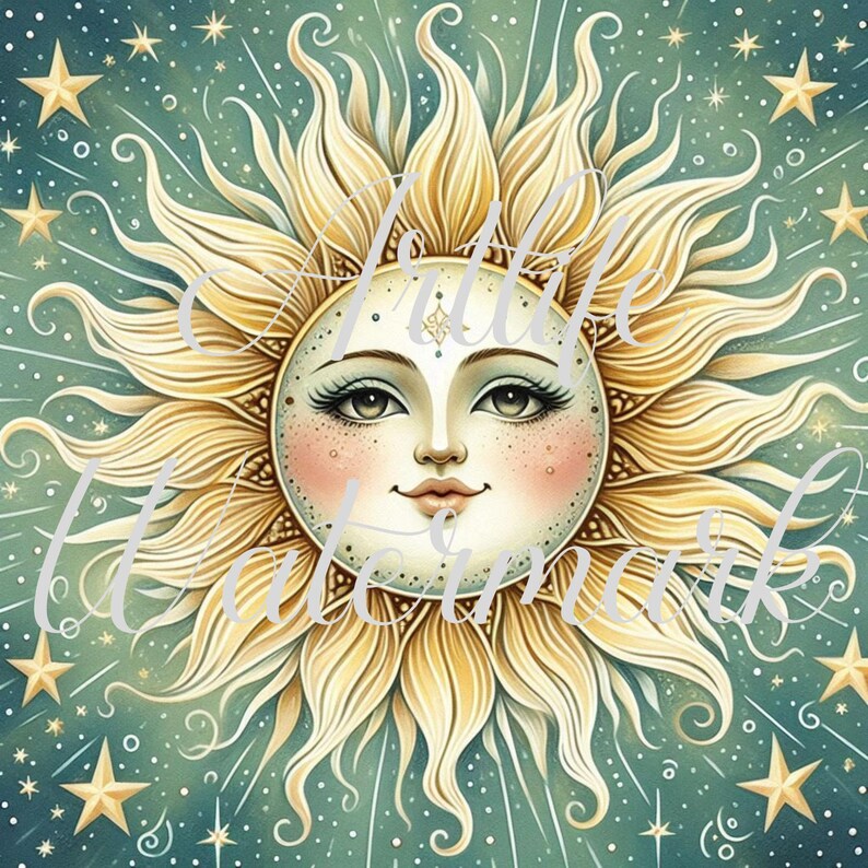 Celestial Sun Design - Printable Wall Art -03 - Etsy