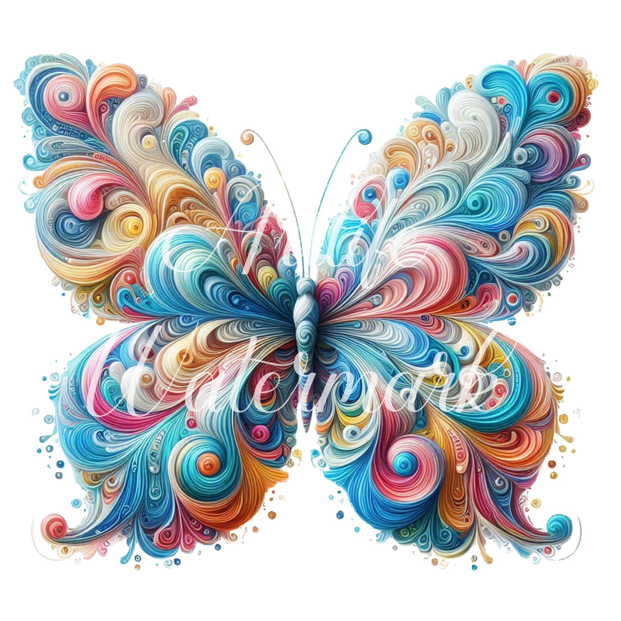Swirl Butterfly Clip Art Set 1 10 PNG Files 2400 X 2400 Px - Etsy