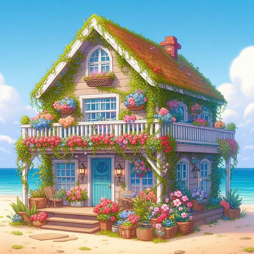 Cute Cottage Clip Art 5 PNG Files - Etsy