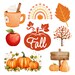 Cute Fall Designs Clip Art 5 Pngs 3000 X 3000 Px 01 - Etsy