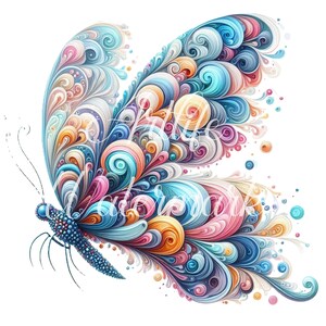 Swirl Butterfly Clip Art Set 1 10 PNG Files 2400 X 2400 Px - Etsy