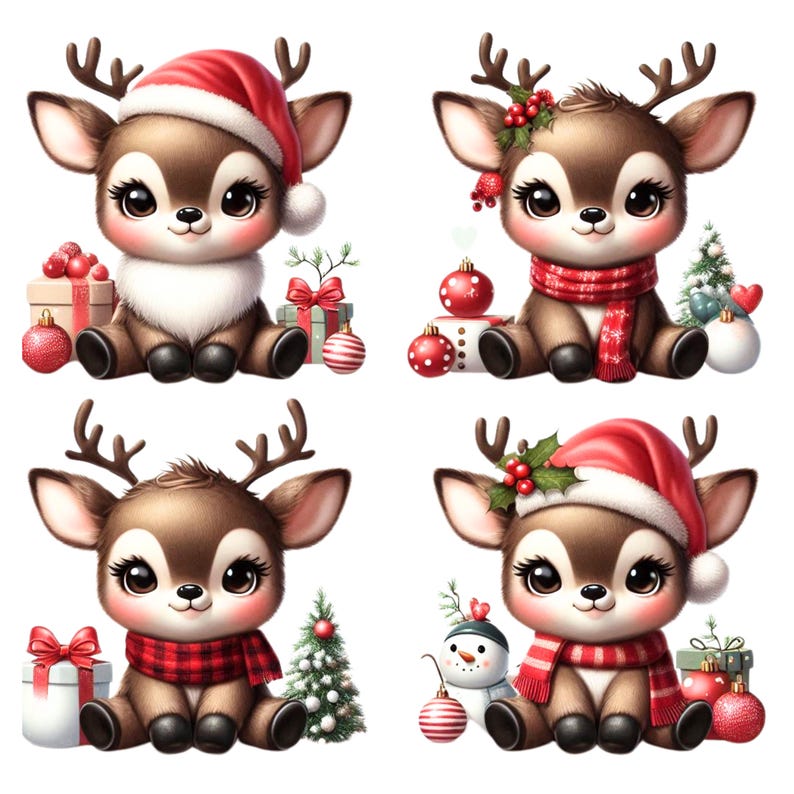 Baby Reindeer Clip Art 10 Pngs 3000 X 3000 Px 02 - Etsy