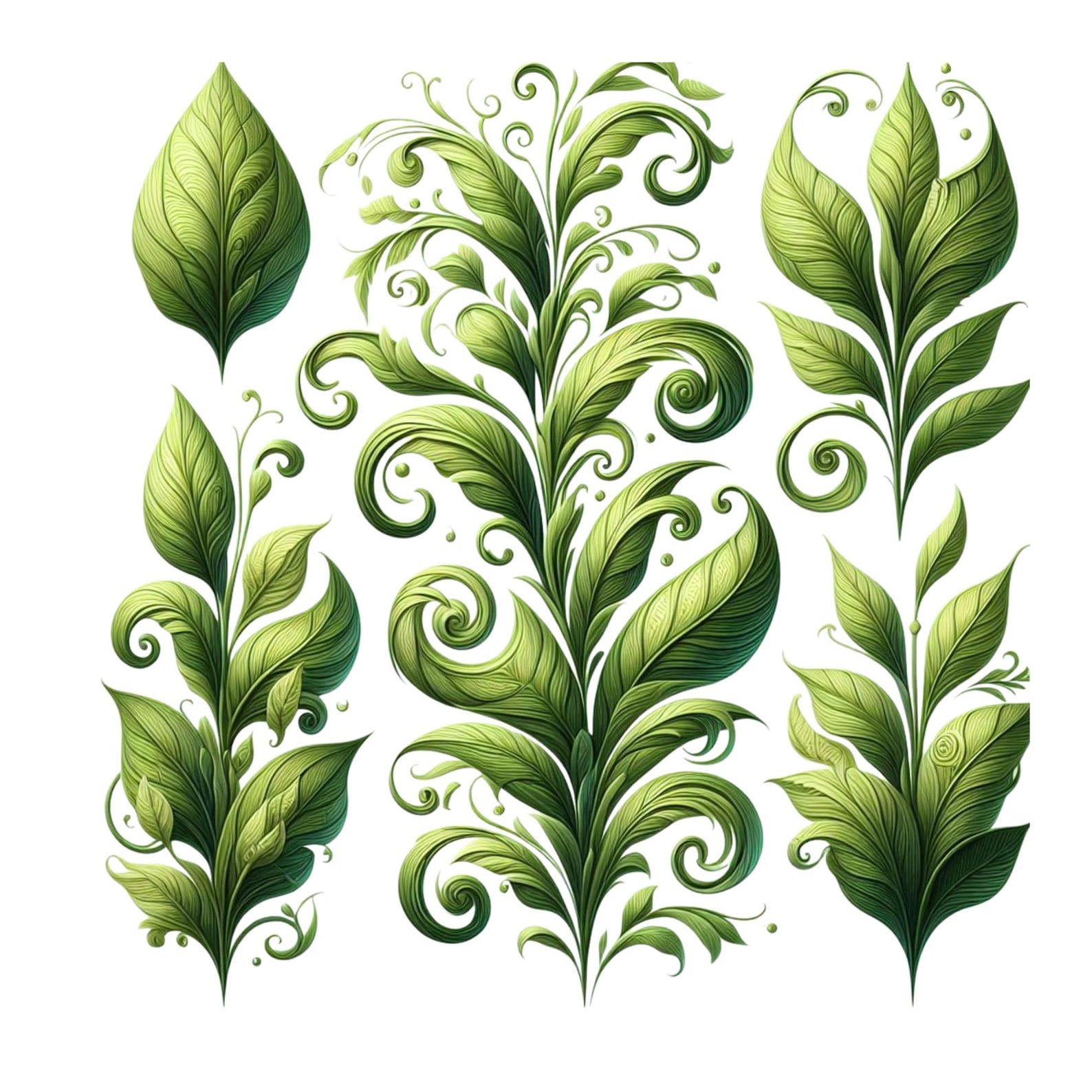 Leaf Clip Art - Set #3 - (10 PNG Files) -2000 X 2000px - Etsy