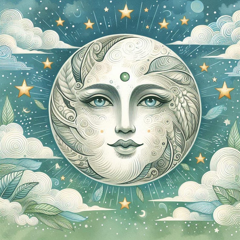 Magical Moons- Clip Art - Set #14 (5 JPEG Files) - 1024 X 1024 Pixels ...