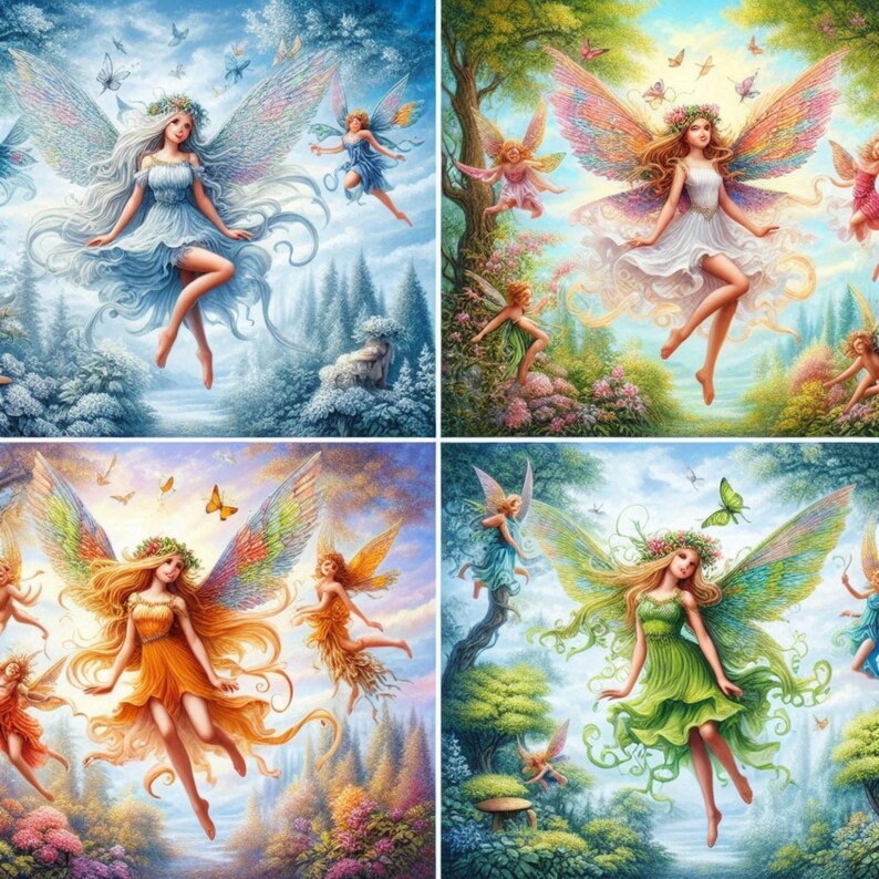 Forest Fairies - Clip Art - (10 PNG Files) - 2000 X 2000 Pixels - Set ...