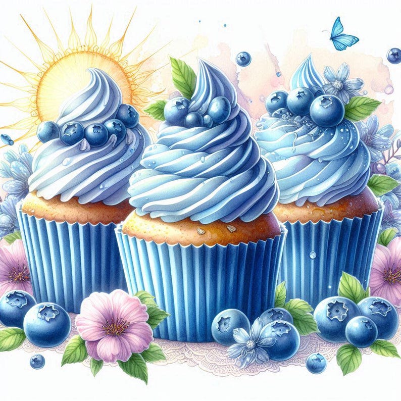 Yummy Cupcakes Clip Art Set 3 5 JPEG Files - Etsy