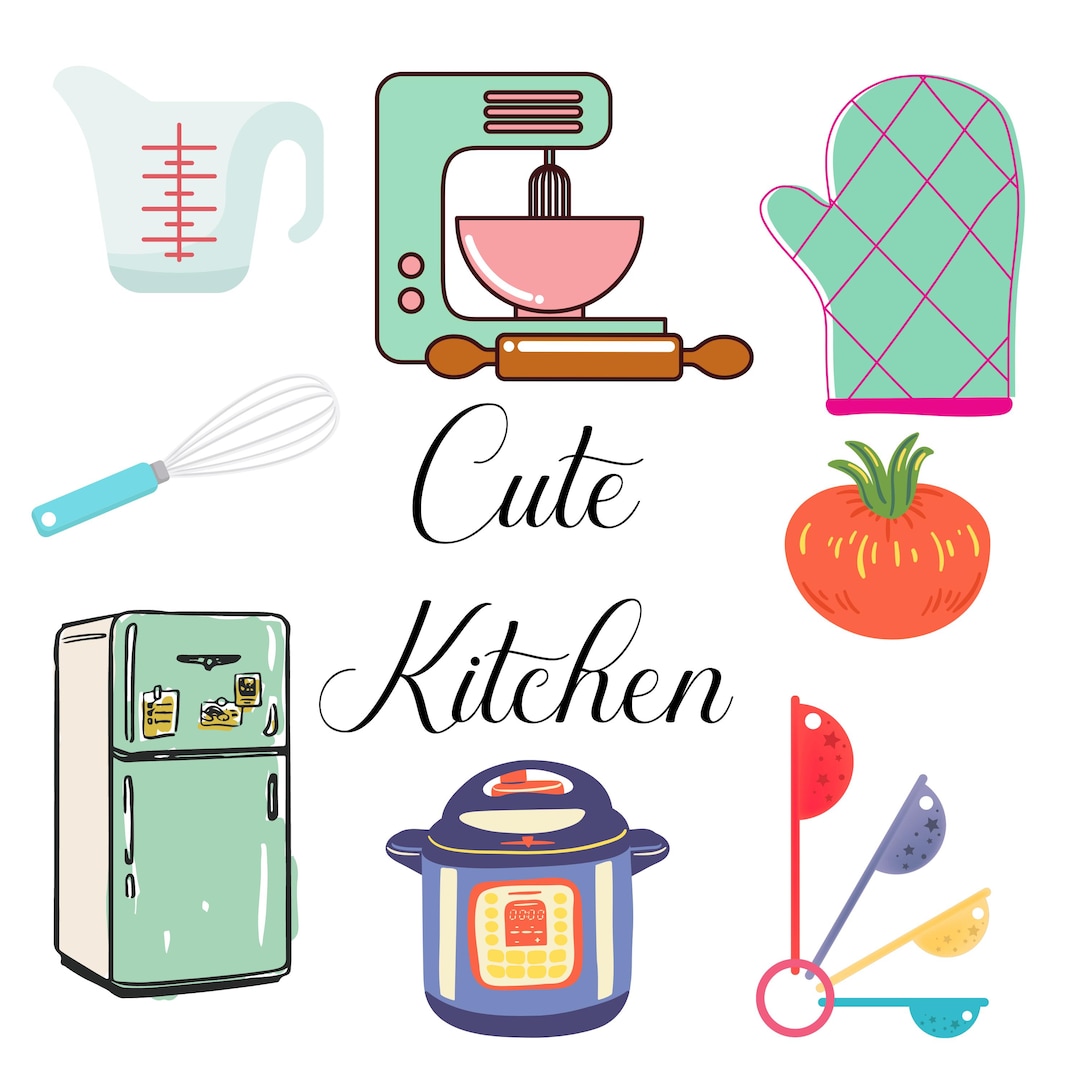 Cute Kitchen - Clip Art - Set #1- (5 PNG Files) - Etsy