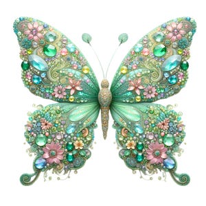Jewel Butterflies - Clip Art - Set #1- (10 PNG Files) -2000 X 2000px - Etsy