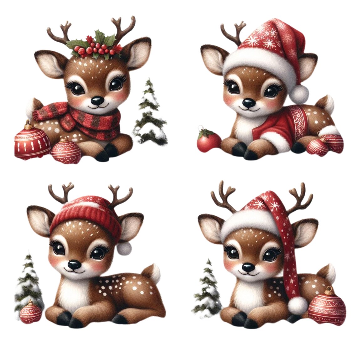 Baby Reindeer Clip Art 10 Pngs 3000 X 3000 Px 01 - Etsy