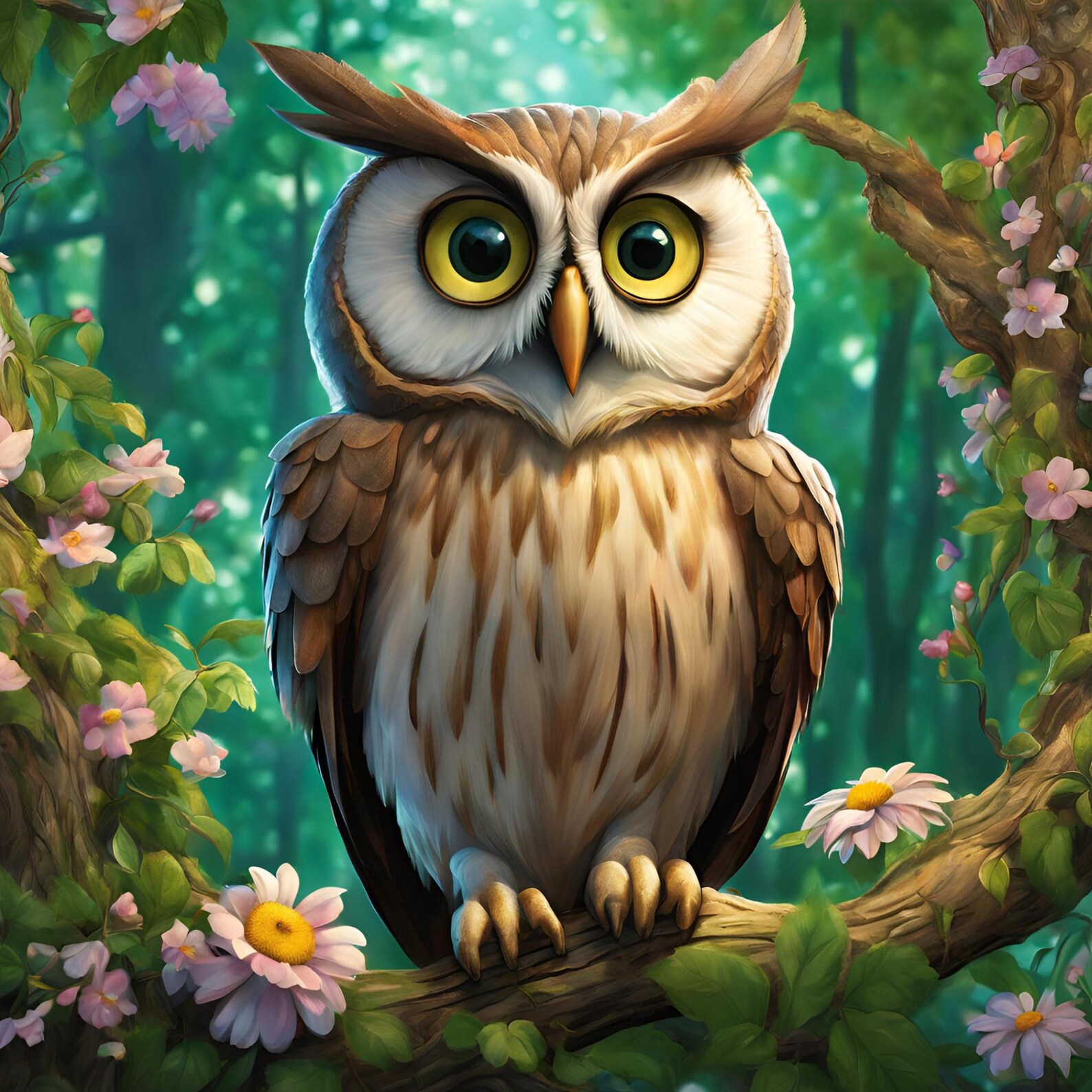 Forest Owls - Clip Art - Set #1 - (5 PNG Files)- 2000 X 2000 Px - Etsy