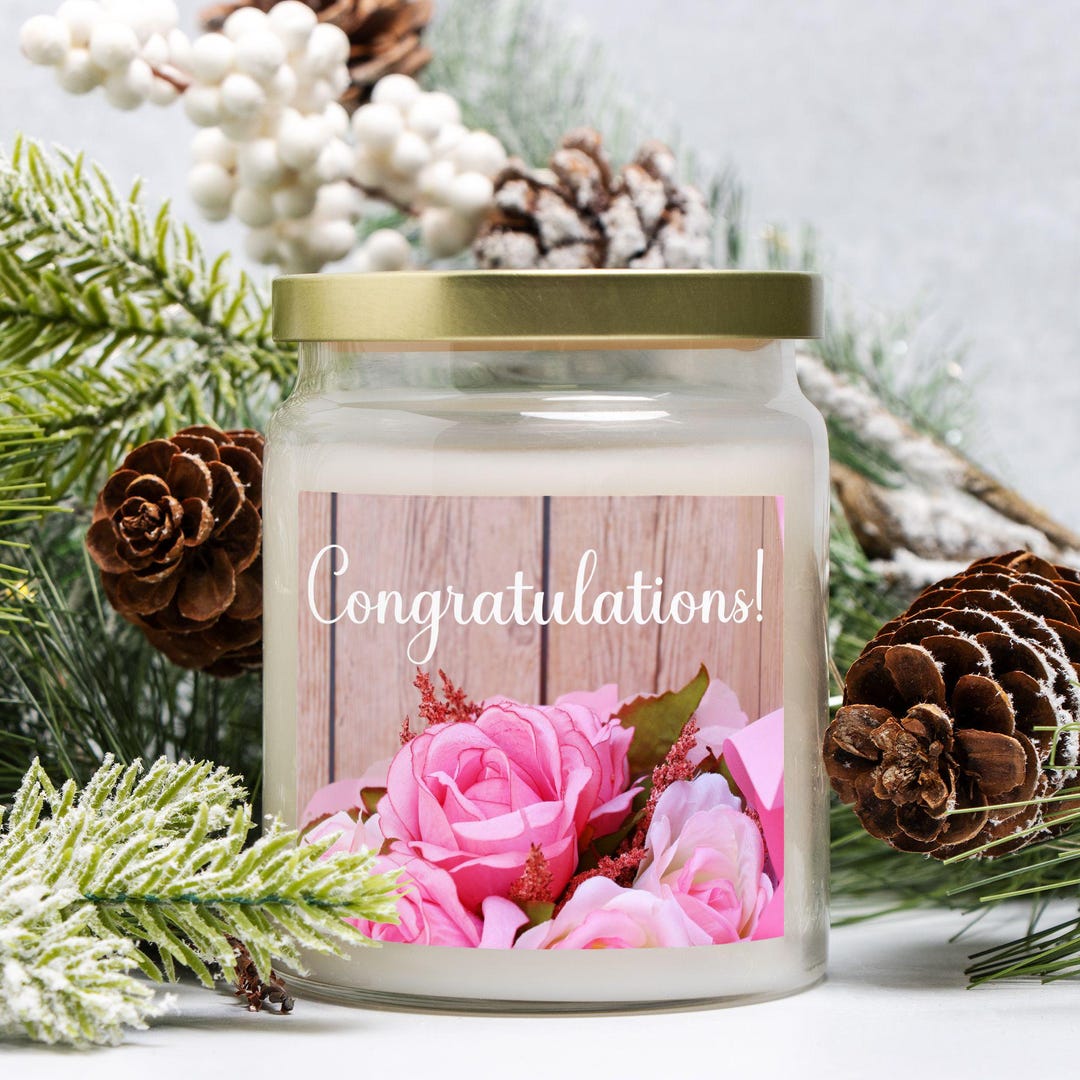 Congratulations Candle Apothecary Jar 9oz 04 - Etsy