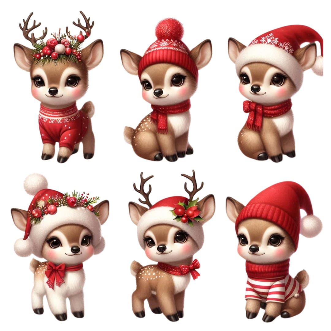 Baby Reindeer Clip Art 10 Pngs 3000 X 3000 Px 01 - Etsy