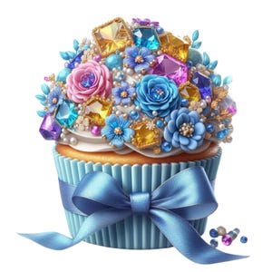 Blue Cupcakes Clip Art 8 Pngs 3000 X 3000 Px 02 - Etsy