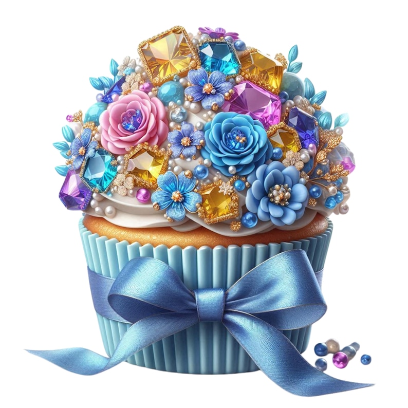 Blue Cupcakes Clip Art 8 Pngs 3000 X 3000 Px 02 - Etsy