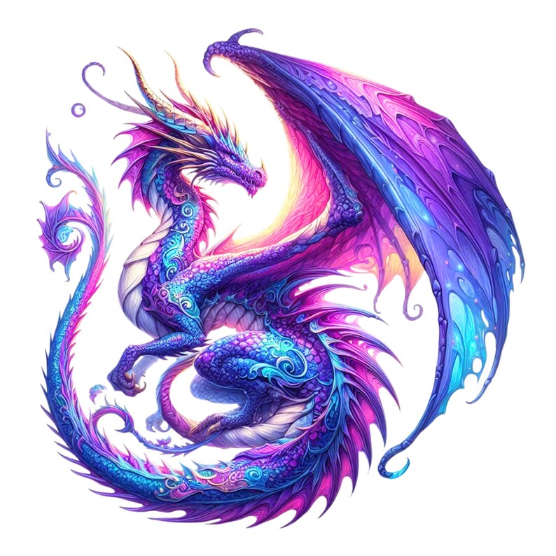 Mythical Dragons Clip Art 15 PNG Files 2000 X 2000 Px - Etsy