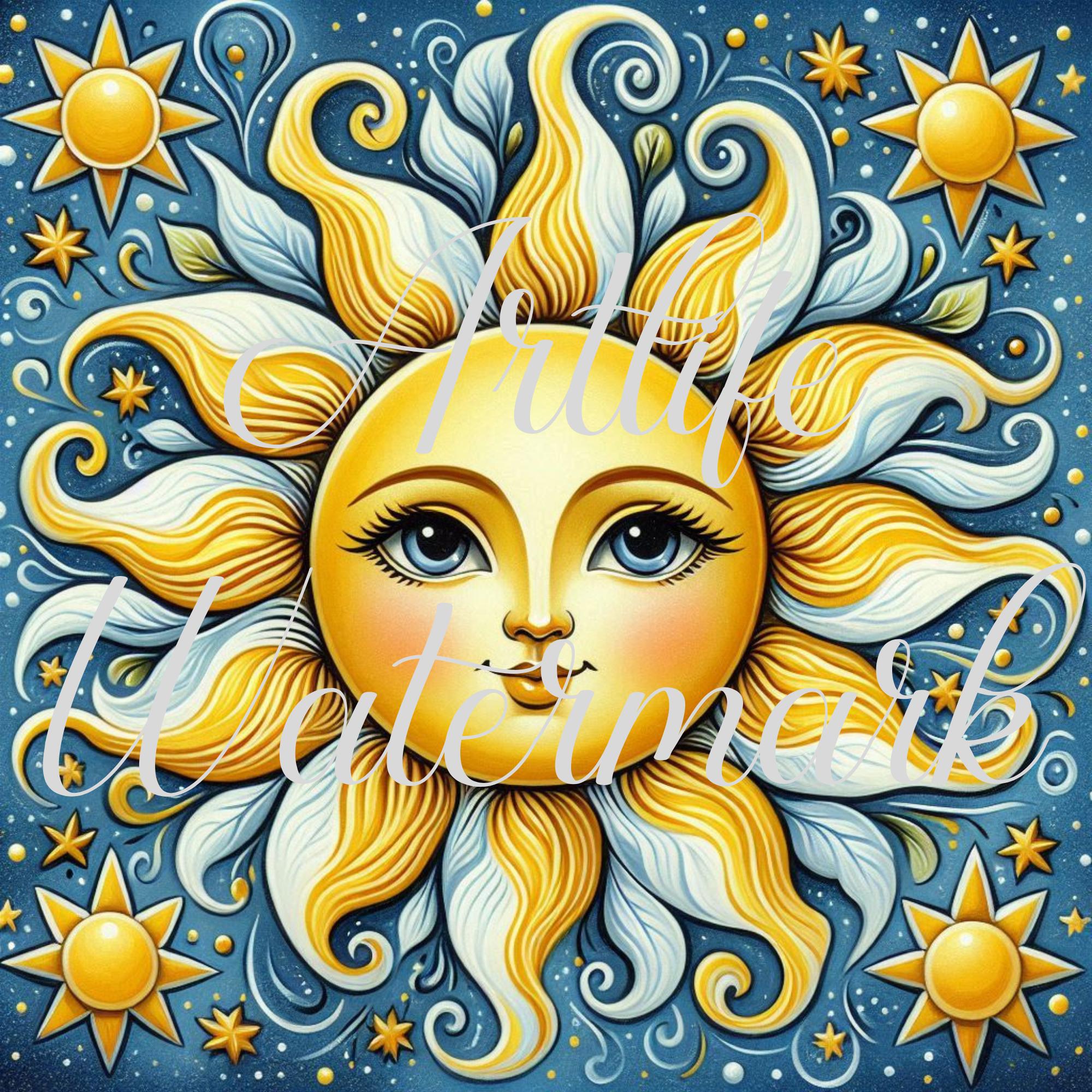 Celestial Sun Design Printable Wall Art 08 - Etsy