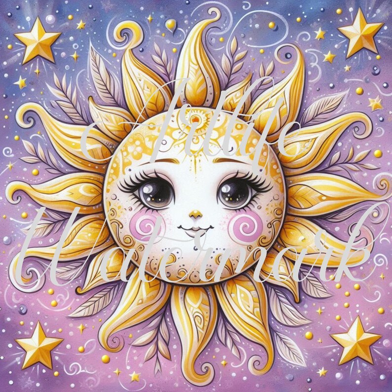 Celestial Sun Design 5 Images Printable Bundle Wall Art 04 - Etsy