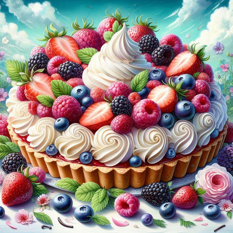 Tasty Fruit Tarts Clip Art Set 4 5 JPEG Files - Etsy