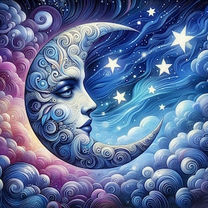 Magical Moons Clip Art Set 7 5 PNG Files 1024 X 1024 Pixels - Etsy