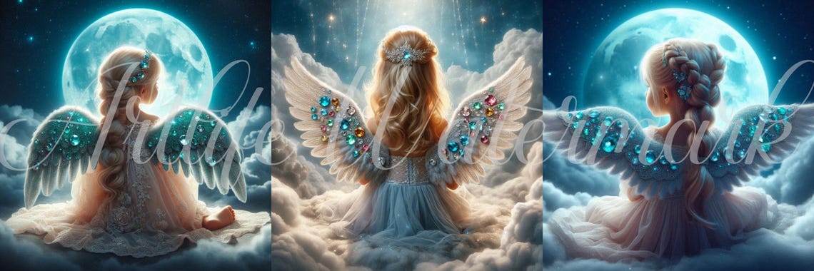 Three Little Angels 03 Printable Wall Art 60 X 20 Inches - Etsy