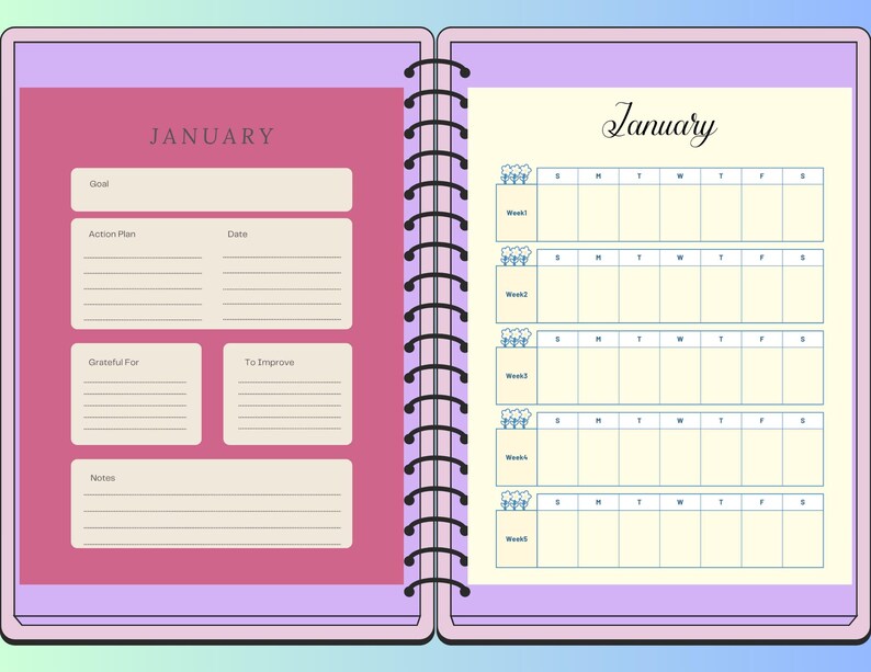 2025 Calendar - 02 - Digital Book - Printable - Etsy