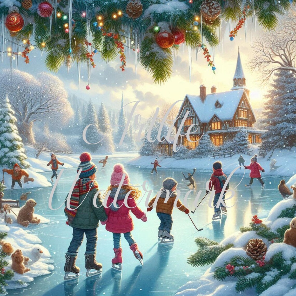 Winter Ice Skating - Clip Art - 12 Pngs - 2000 X 2000 Px -01 - Etsy