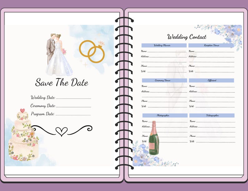 Wedding Planner - 05 - Printable - 28 Pages - Etsy