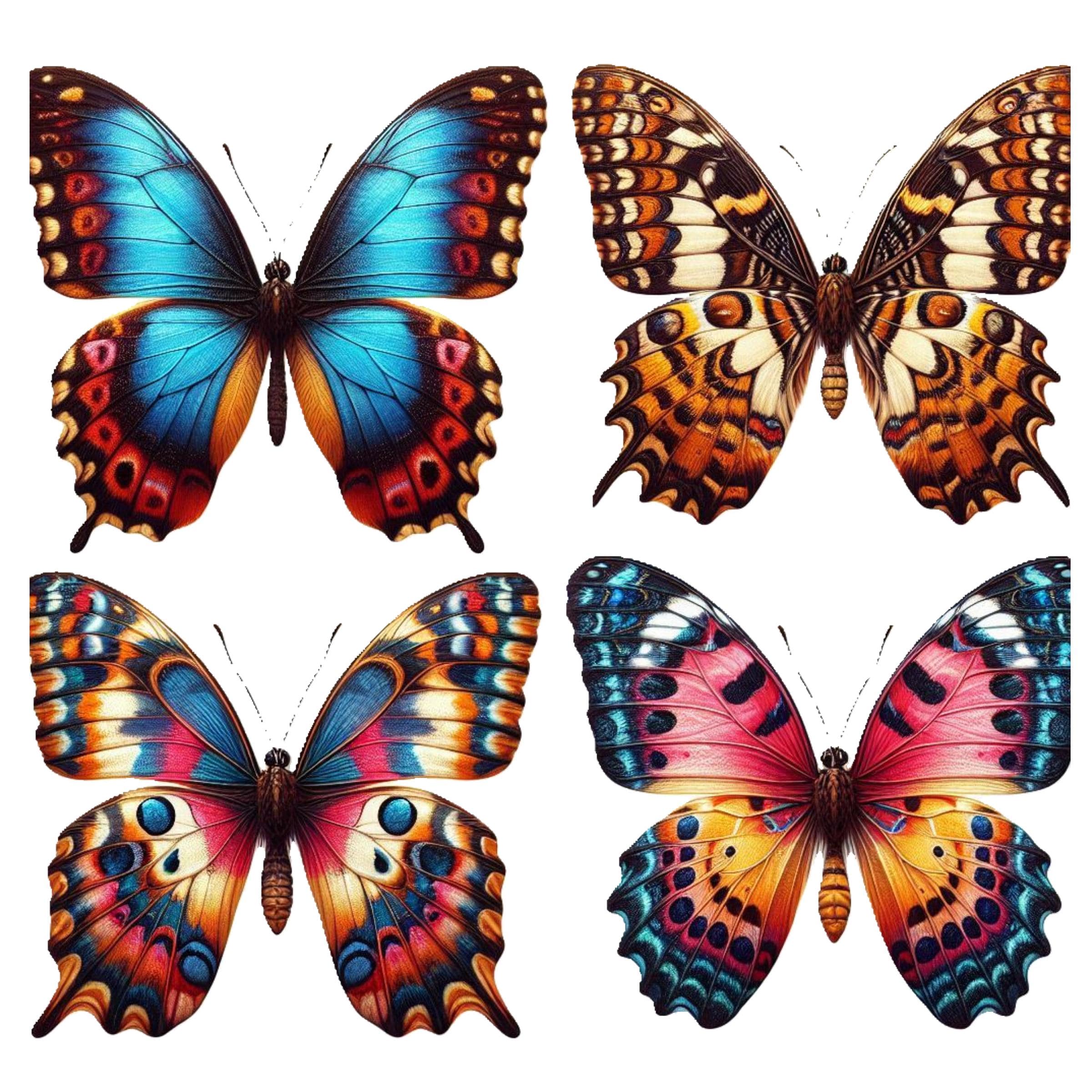 Colorful Butterflies Clip Art - 2400 X 2400 Px - 7 PNGS- 28 Butterflies ...