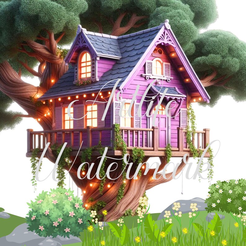 Treehouses - Clip Art - Set #3 - (10 PNG Files) -2000 X 2000px - Etsy